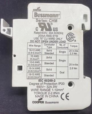 Cooper Bussmann CHM1DU 1-Pole Midget 10X38 Fuse Holder | Garden City ...