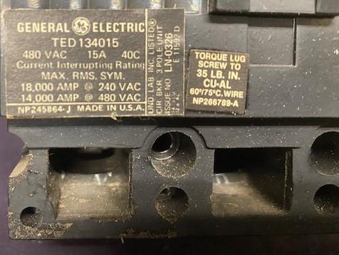 GE TED134015 15 Amp Circuit Breaker | Garden City Plastics