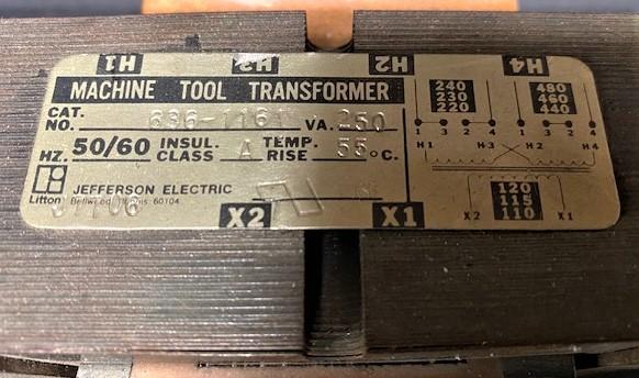 Jefferson Electric 636-1181 Machine Tool Transformer | Garden City Plastics