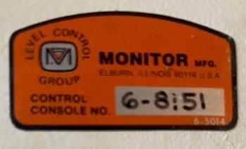 Monitor Manufacturing 6-8151 Material Level Indicator Control Console ...