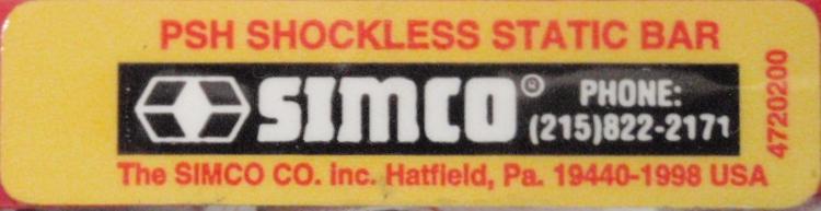 Simco PSH Shockless Static Bar | Garden City Plastics