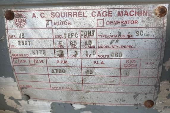 US Motors SC 460V 30 HP A.C. Squirrel Cage Machine Motor | Garden City ...