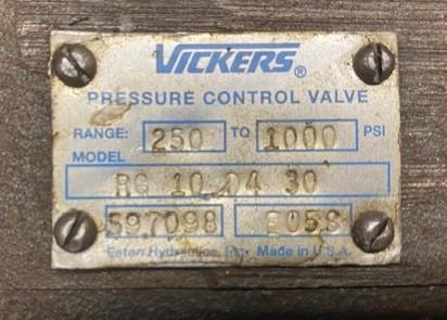 Vickers RG 10 D4 30 Pressure Control Valve | Garden City Plastics