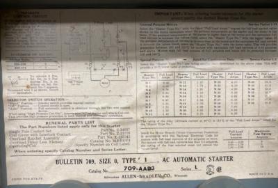 Allen-Bradley 709-AAD3 Bulletin Enclosed AC Automatic Starter | Garden ...
