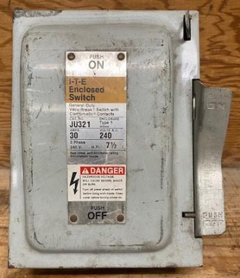 Siemens JU-321 Type 1 ITE Enclosed Safety Switch | Garden City Plastics
