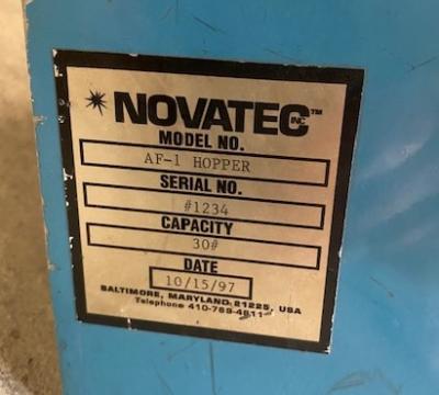 Novatec AF-1 30 Pound Capacity Additive Hopper | Garden City Plastics