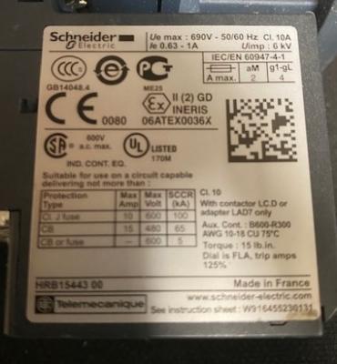 Schneider Electric-Telemecanique LC1-D09 Contactor with LRD-05 Tesys ...