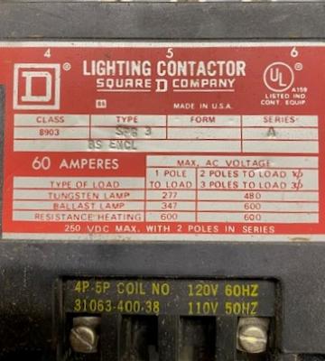 Square D 8903 Type SPG3 Series A Enclosed Contactor Coil | Garden City ...