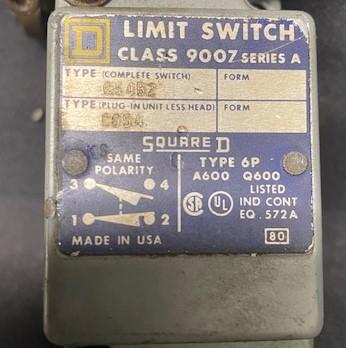 Square D C54B2 Series A Limit Switch | Garden City Plastics