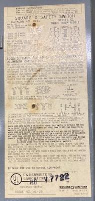 Square D H361 Series E1 Enclosed Fusible Safety Switch | Garden City ...