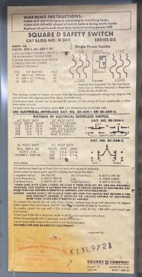 Square D H362 Series D Enclosed Safety Switch | Garden City Plastics