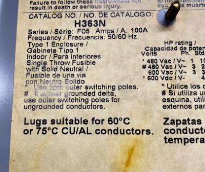 Square D H363N Series F05 Enclosed Fusible Safety Switch | Garden City ...
